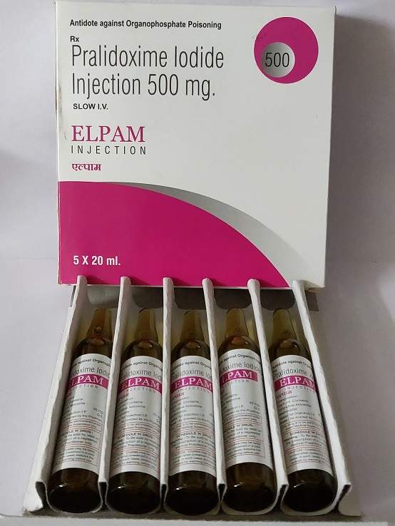 Elpam Injection ( PRALIDOXIME 25 MG ) Vial - Lichem Pharmaceuticals